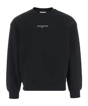 Maison Kitsuné Logo-print Cotton Sweatshirt - Black