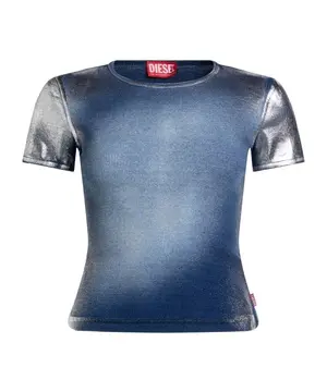 DIESEL® Solid-color Short-sleeved T-shirt - Blue