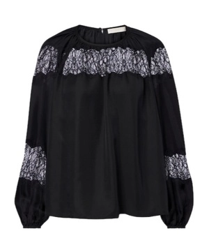 Ulla Johnson Bess Lace-trimmed Silk Blouse - Black
