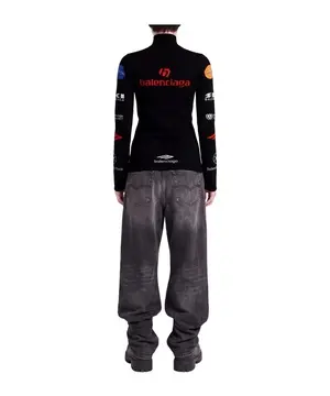 Balenciaga Solidcolor Knit Turtleneck Longsleeve Top