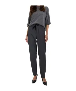 Marella Casual Pants With An Elasticated Drawstring Waist - Black