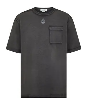 Alexander McQueen Vintage Wash Pocket Crew Neck Tshirt - Grey