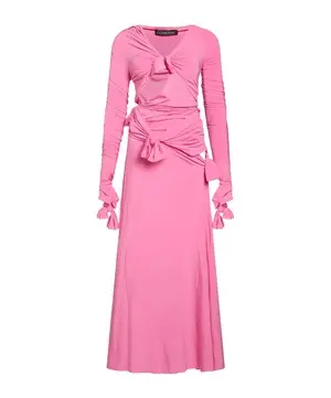 Balenciaga Minimal Ruchedsleeve Vneck Dress