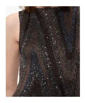 Missoni Sequin-embellished Zigzag-knit Dress