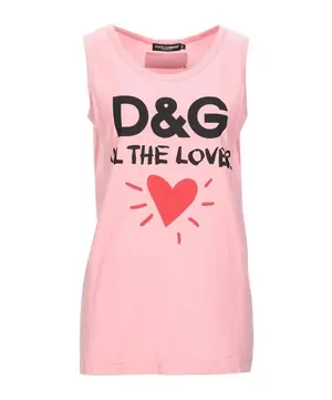 Dolce & Gabbana Printed Sleeveless Tshirt - Pink