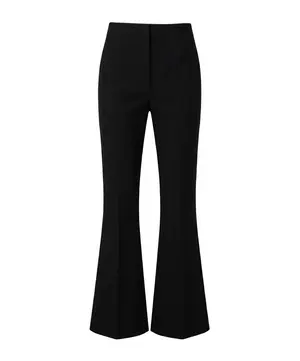 Sportmax Minimal Wool Flared Trousers - Black