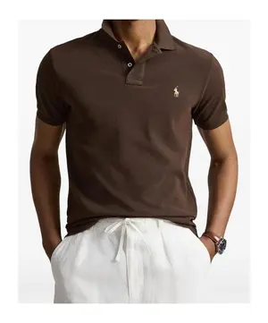Polo Ralph Lauren Mesh Pony-embroidered Polo Shirt - Brown