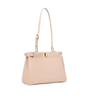 Fendi My Peekaboo Small Pink Leather Bag - Beige