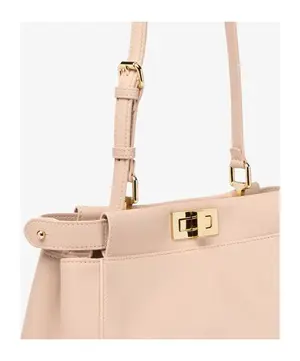 Fendi My Peekaboo Small Pink Leather Bag - Beige