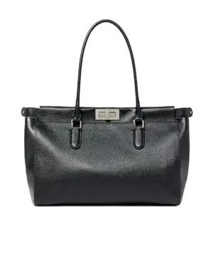 Fendi Peekaboo Tote Small Leather Bag - Black