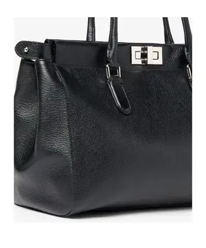 Fendi Peekaboo Tote Small Leather Bag - Black