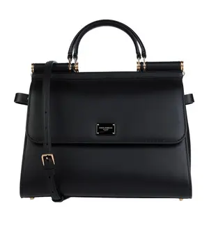 Dolce & Gabbana Minimal Largesize Leather Handbag - Black