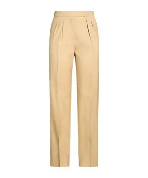 Max Mara Minimal Straightleg Trousers - Sand-colored