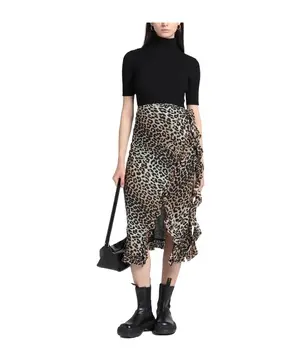 GANNI Tulle Ruffled Midi Skirt