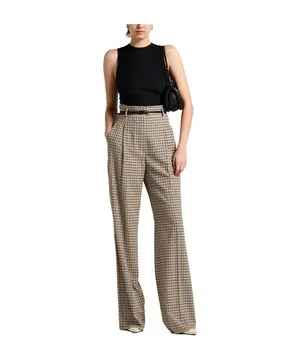 Max Mara Loose-fitting Plaid Wool Trousers