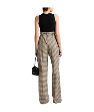 Max Mara Loose-fitting Plaid Wool Trousers