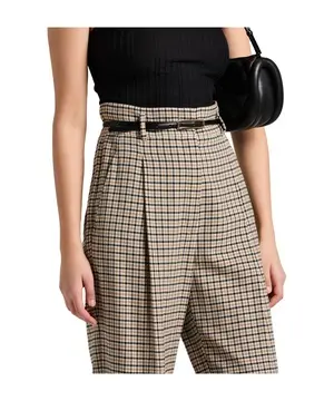 Max Mara Loose-fitting Plaid Wool Trousers