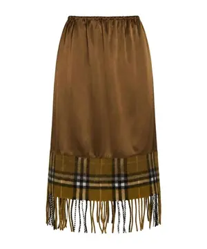 Burberry Multicolored Satin Midi Skirt
