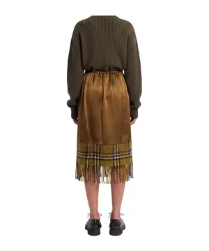 Burberry Multicolored Satin Midi Skirt