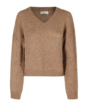 ROBERTO COLLINA V-neck Sweater - Camel