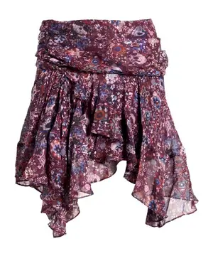 Isabel Marant Étoile Pleated Floral Skirt - Black