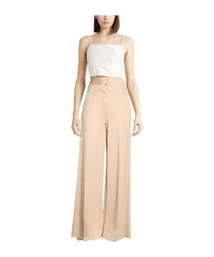 Max Mara Solidcolor Stretch Wideleg Trousers
