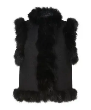 Fendi Wool And Fox Fur Gilet - Black
