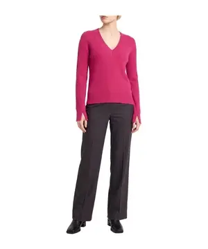 Rag & Bone Solidcolor Cashmere Vneck Lightweight Longsleeve Top