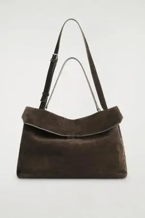 Cos Trullo Oversized Flap Bag Split Suede - Brown