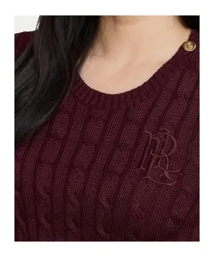 Ralph Lauren Buttoned-shoulder Cable-knit Sweater