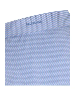 Balenciaga Oversized Striped Long-sleeve Shirt - Light Blue