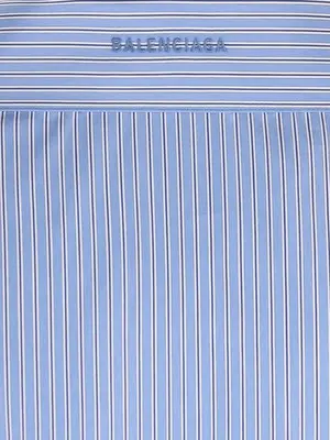Balenciaga Oversized Striped Long-sleeve Shirt - Light Blue