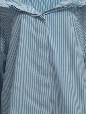 Balenciaga Oversized Striped Long-sleeve Shirt - Light Blue