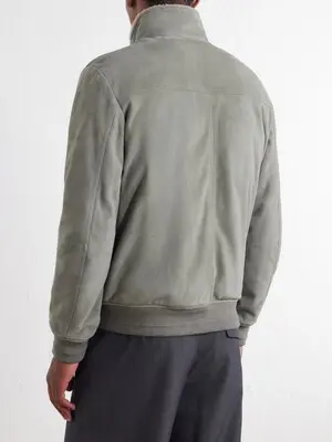 Canali Padded Shearling-trimmed Suede Bomber Jacket