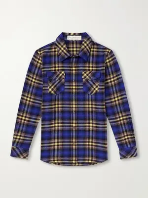 GOD'S TRUE CASHMERE Checked Cashmere Shirt - Blue
