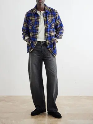 GOD'S TRUE CASHMERE Checked Cashmere Shirt - Blue