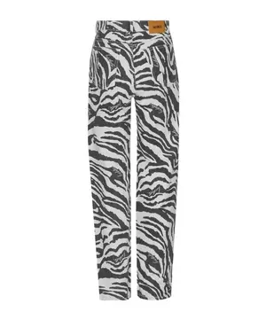 ROTATE BY BIRGER CHRISTENSEN Zebra Printed Straight Leg Jeans