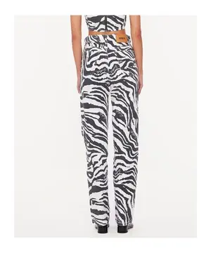 ROTATE BY BIRGER CHRISTENSEN Zebra Printed Straight Leg Jeans
