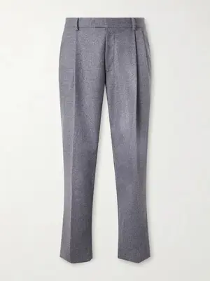 Gabriela Hearst Arthur Wool And Cashmere-blend Tapered-leg Trousers - Gray