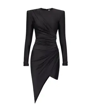 Alexandre Vauthier Asymmetrical Crewneck Mini Dress - Black