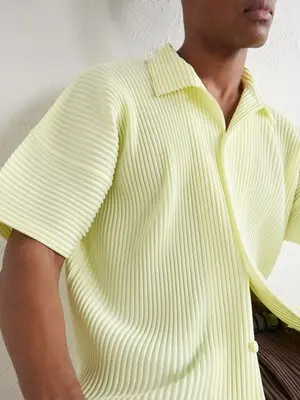 Issey Miyake August Pleated Shirt - Yellow