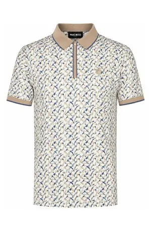 MACEOO Marthyr Performance Printed Polo - White