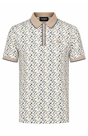 MACEOO Marthyr Performance Printed Polo - White
