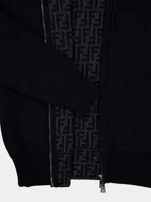 Fendi Zip-up Hooded Sweatshirt - Black