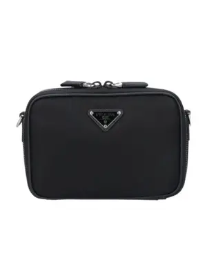 Prada Triangle-logo Brique Messenger Bag - Black
