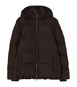 Burberry Detachable-sleeve Bideford Puffer Jacket - Brown