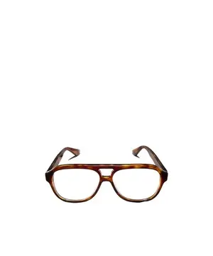 Gucci Navigator Optical Frame - Brown Hawksbill Pattern