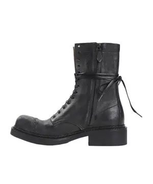 Miu Miu Lace-up Leather Boots