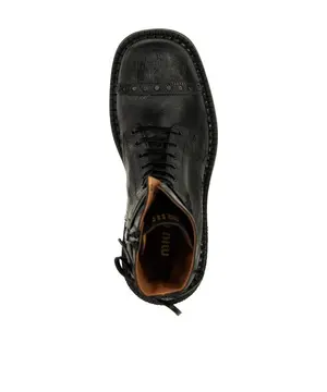 Miu Miu Lace-up Leather Boots