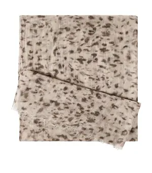 Brunello Cucinelli Cashmere Lynx-print Scarf